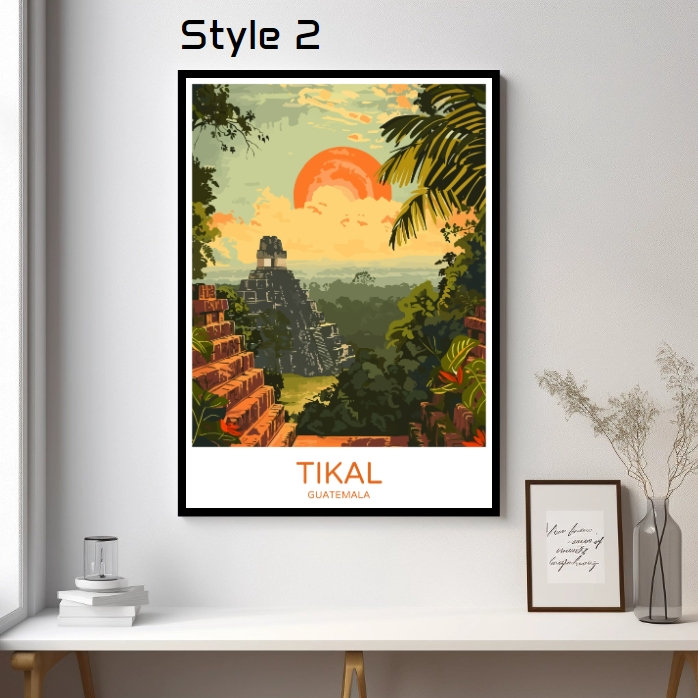 Tikal Guatemala Poster Travel Print Tikal National Park Yax Mutal ...