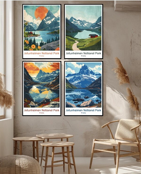 Jotunheimen Park Norway Poster Travel Print Norway Jotunheimen Canvas ...