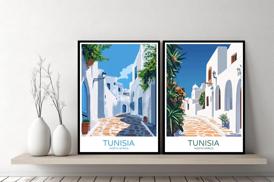 Tunisia North Africa Poster Travel Print Tunis Africa Canvas Wall ...