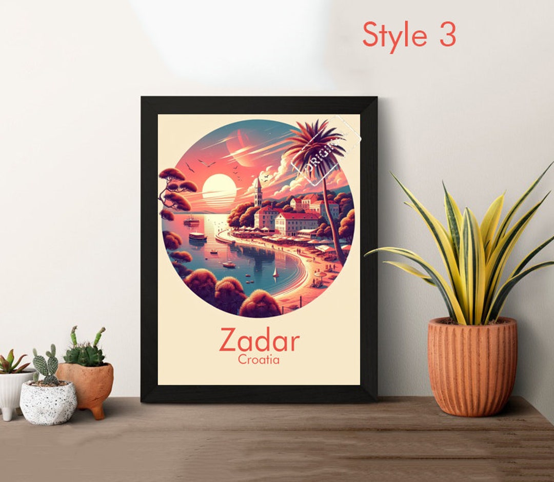 Zadar Croatia Poster Travel Croatia Print Zadar Cityscape Wall Art ...