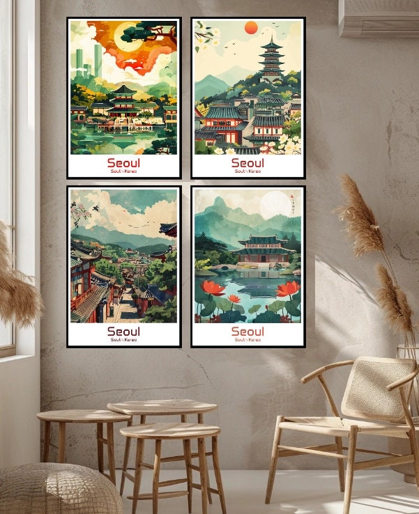 Seoul South Korea Poster Travel Print Seoul South Korea Canvas Poster ...