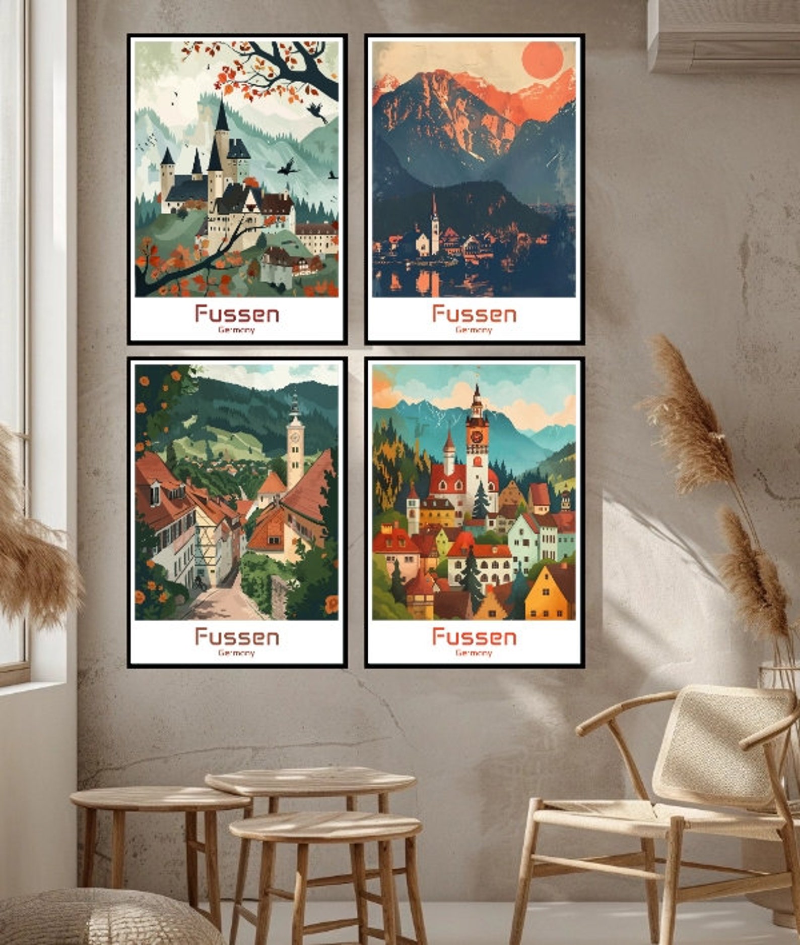Füssen Germany Poster Travel Print Germany Füssen Canvas Poster ...