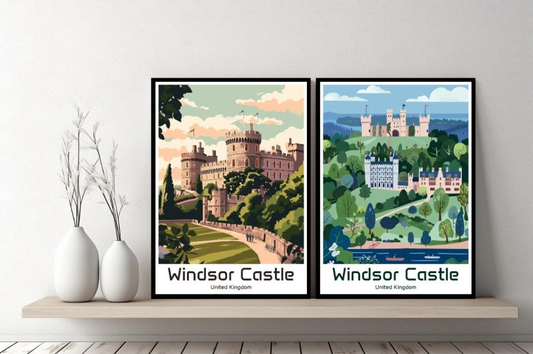 Windsor Castle Poster Retro Travel Castle Windsor Print Canvas Poster ...