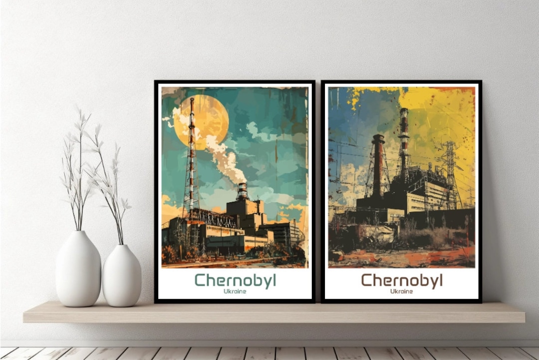 Chernobyl Nuclear Power Plant Poster Travel Print Ukraine Canvas Poster ...
