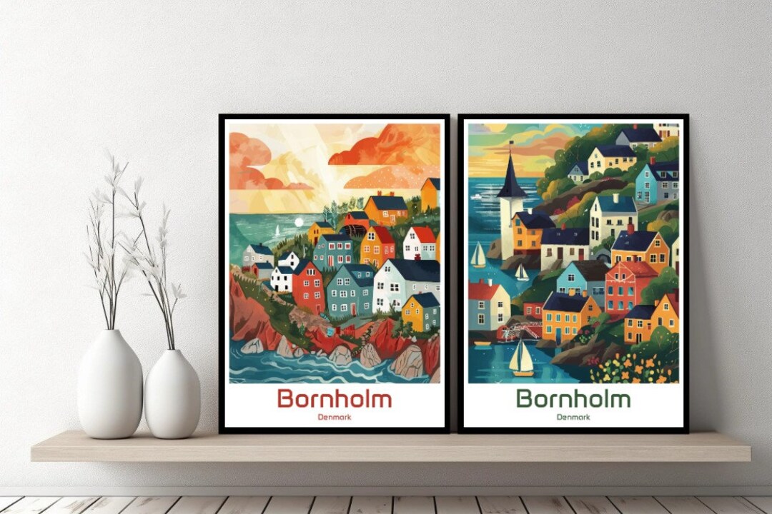 Bornholm Poster Travel Print Denmark Bornholm Island Canvas Poster ...