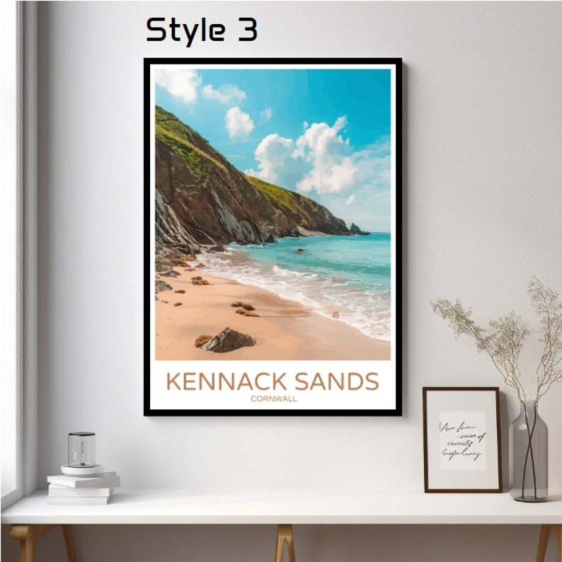 Kennack Sands Beach Cornwall Poster Travel Print Kennack Sands Beach ...