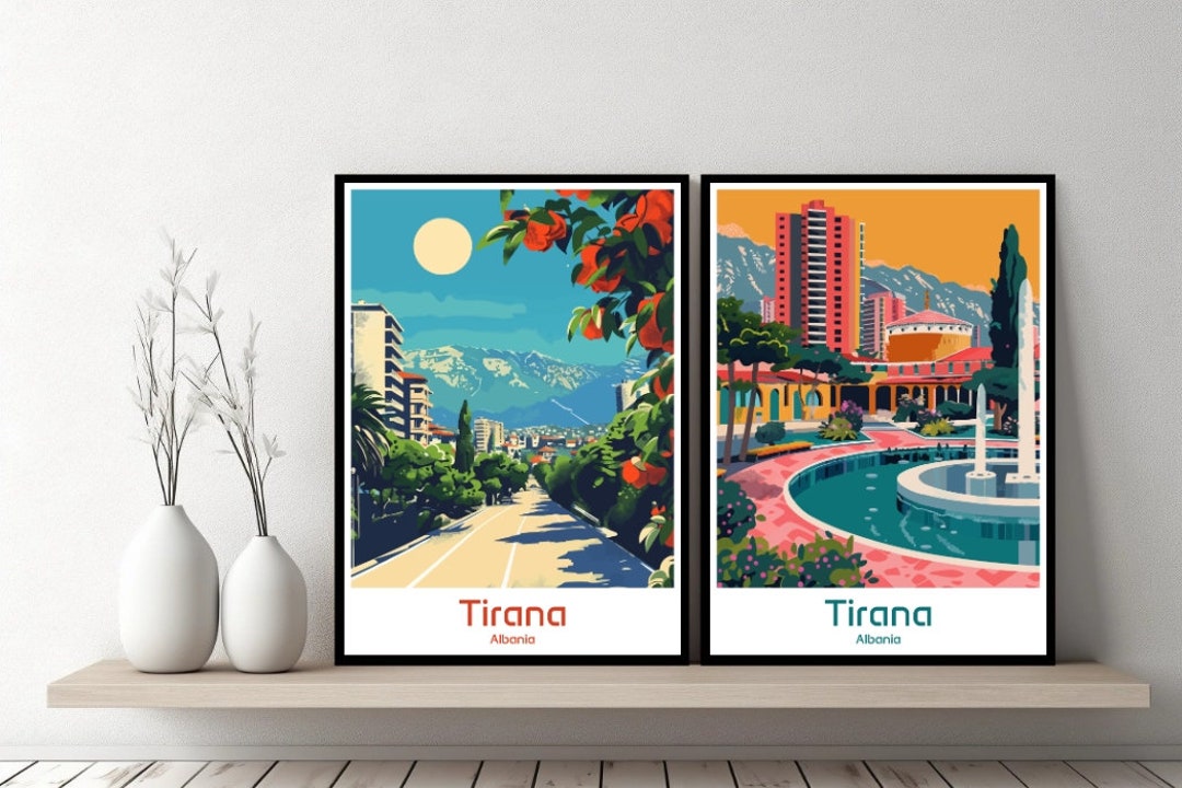 Tirana Albania Poster Travel Print Albania Tirana Canvas Poster ...
