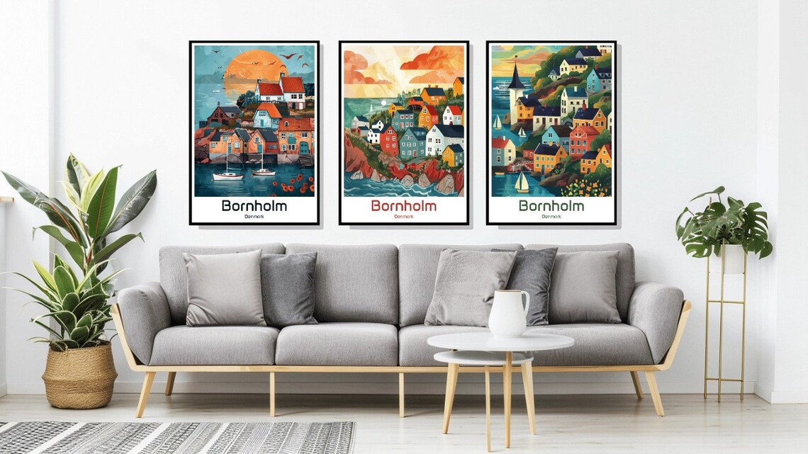 Bornholm Poster Travel Print Denmark Bornholm Island Canvas Poster ...