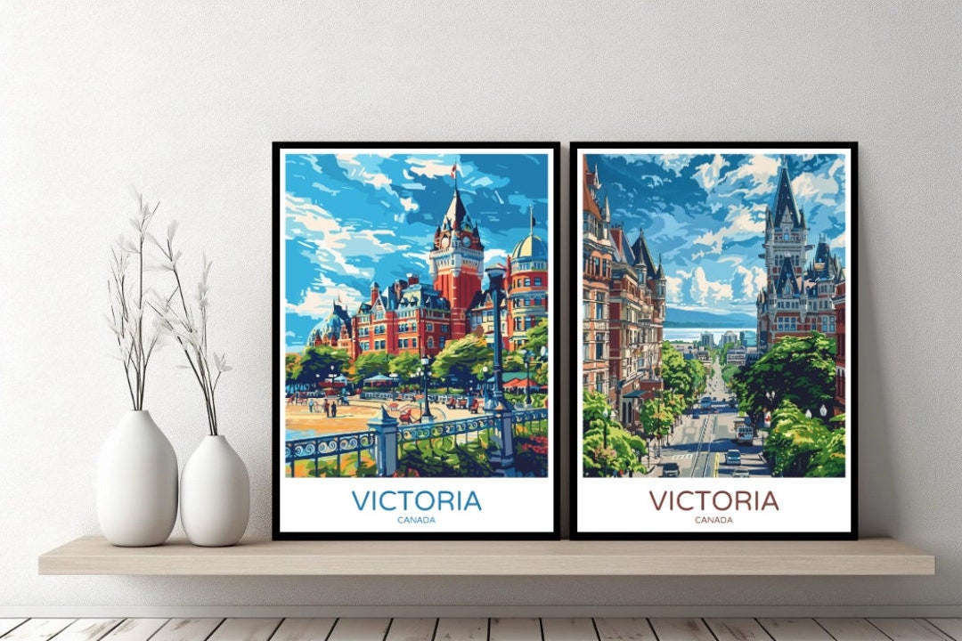 Victoria Canada Poster Travel Print Vancouver Island Victoria Canvas ...