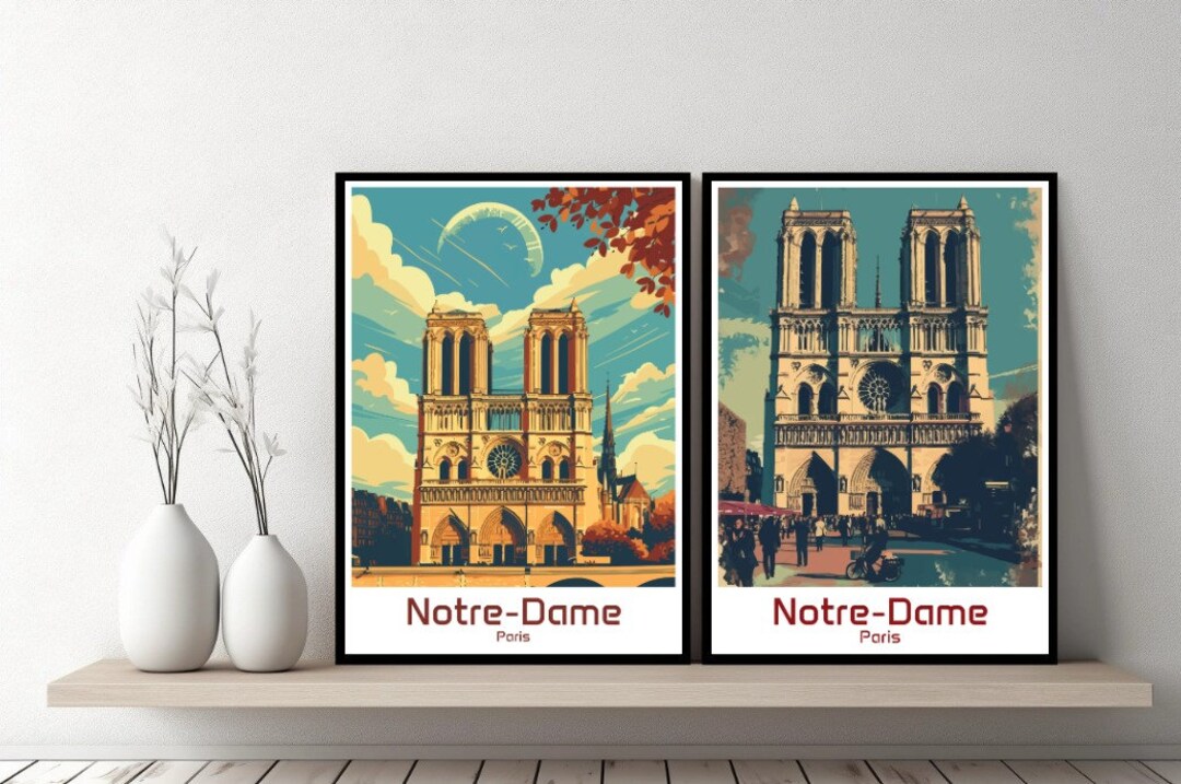 Notre-dame De Paris France Poster Travel France Notre Dame Print Canvas ...