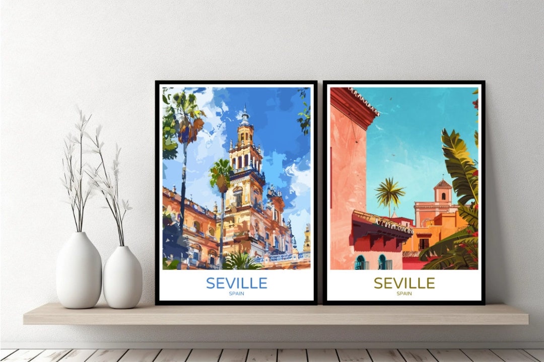 Seville Spain Poster Travel Print Seville Andalusia Alcázar Vintage ...
