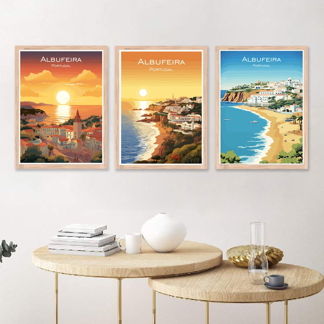 Albufeira Poster Travel Portugal Albufeira Print Albufeira Canvas ...