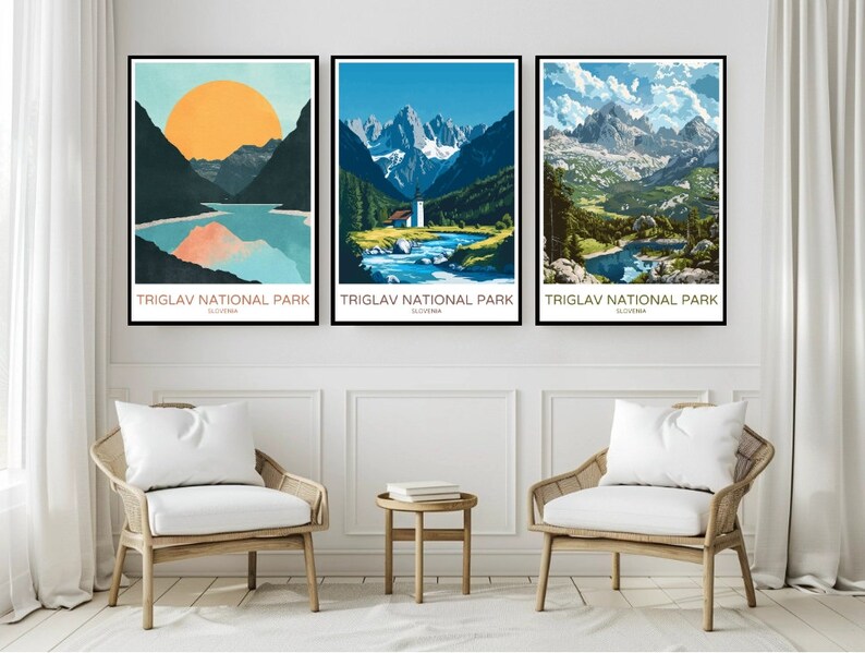 Triglav National Park Slovenia Poster Travel Print Triglav Park Canvas ...