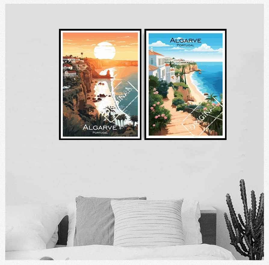 Algarve Poster Travel Portugal Algarve Print Algarve Faro Canvas Poster ...