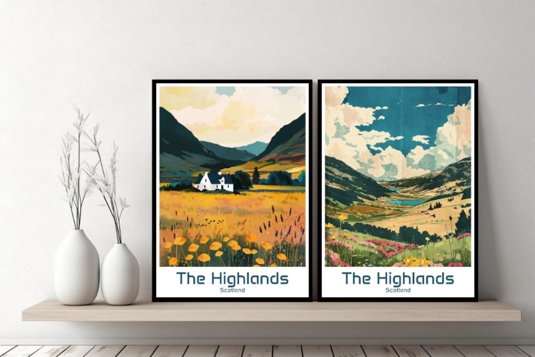 Scottish Highlands Poster Travel Print Scotland Highlands Canvas Poster ...