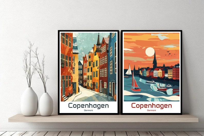 Copenhagen Poster Travel Denmark Copenhagen Print Canvas Poster ...