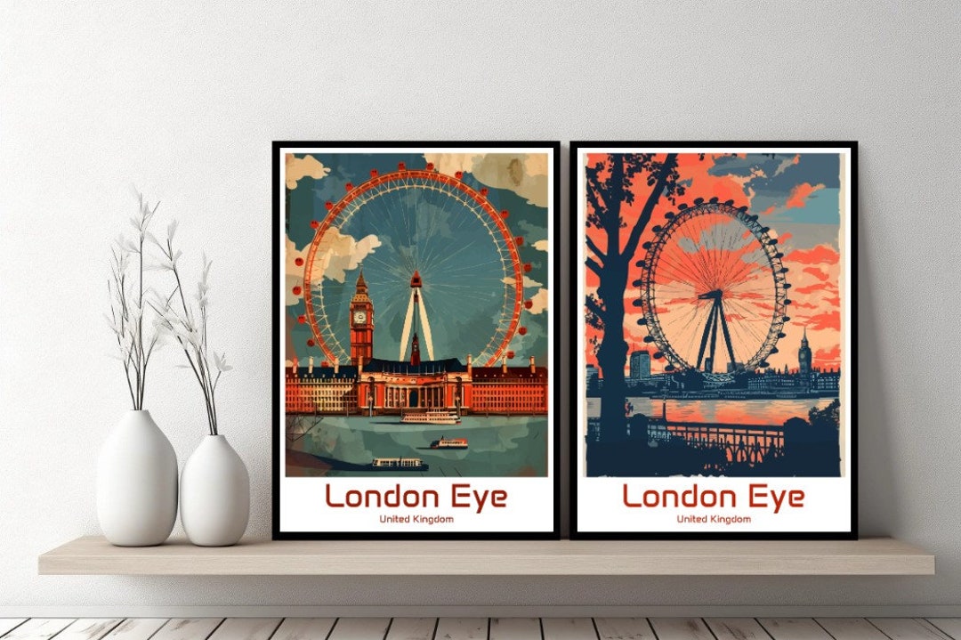 London Eye Poster Travel London Eye Print Canvas Poster Cityscape Wall ...