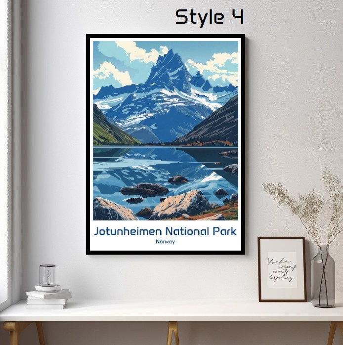 Jotunheimen Park Norway Poster Travel Print Norway Jotunheimen Canvas ...