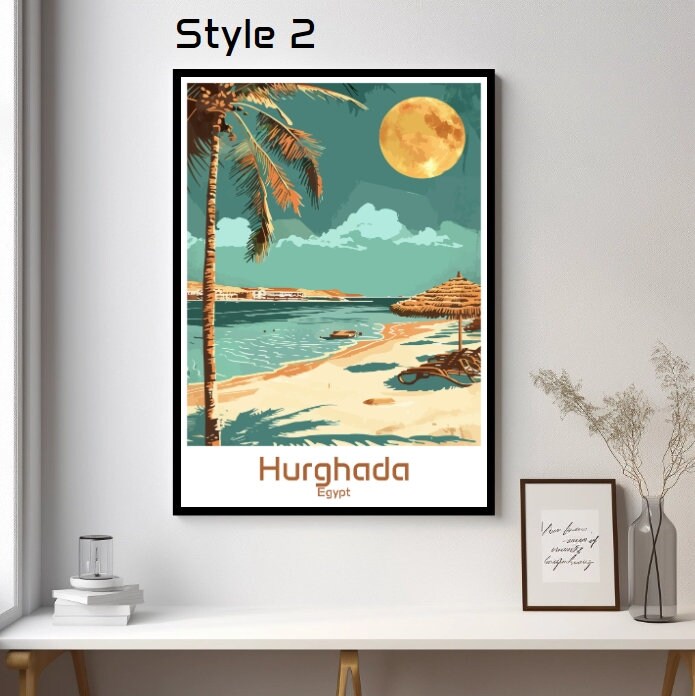 Hurghada Egypt Travel Poster Print Hurghada City Red Sea Canvas Poster ...