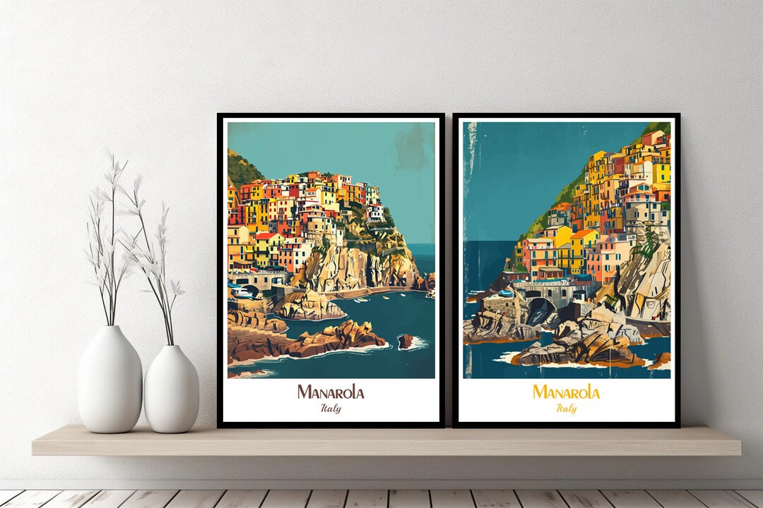 Manarola Italy Poster Travel Italy La Spezia Manarola Print Canvas ...