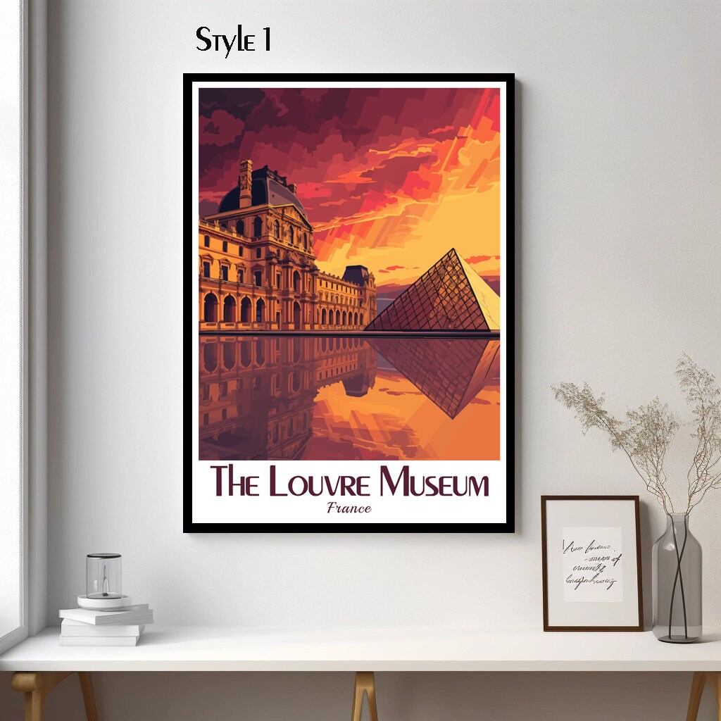 Louvre Museum Paris France Poster Travel France Paris Print Canvas ...