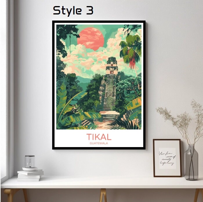 Tikal Guatemala Poster Travel Print Tikal National Park Yax Mutal ...