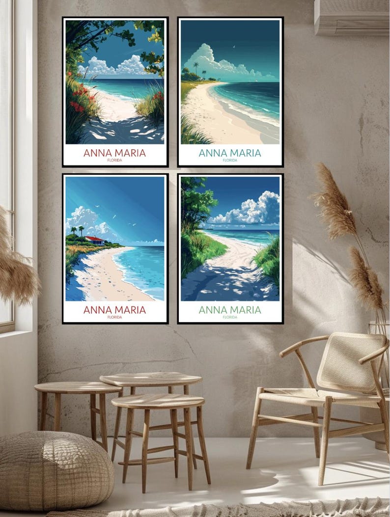 Anna Maria Island Florida Poster Travel Print Gulf of Mexico Anna Maria ...