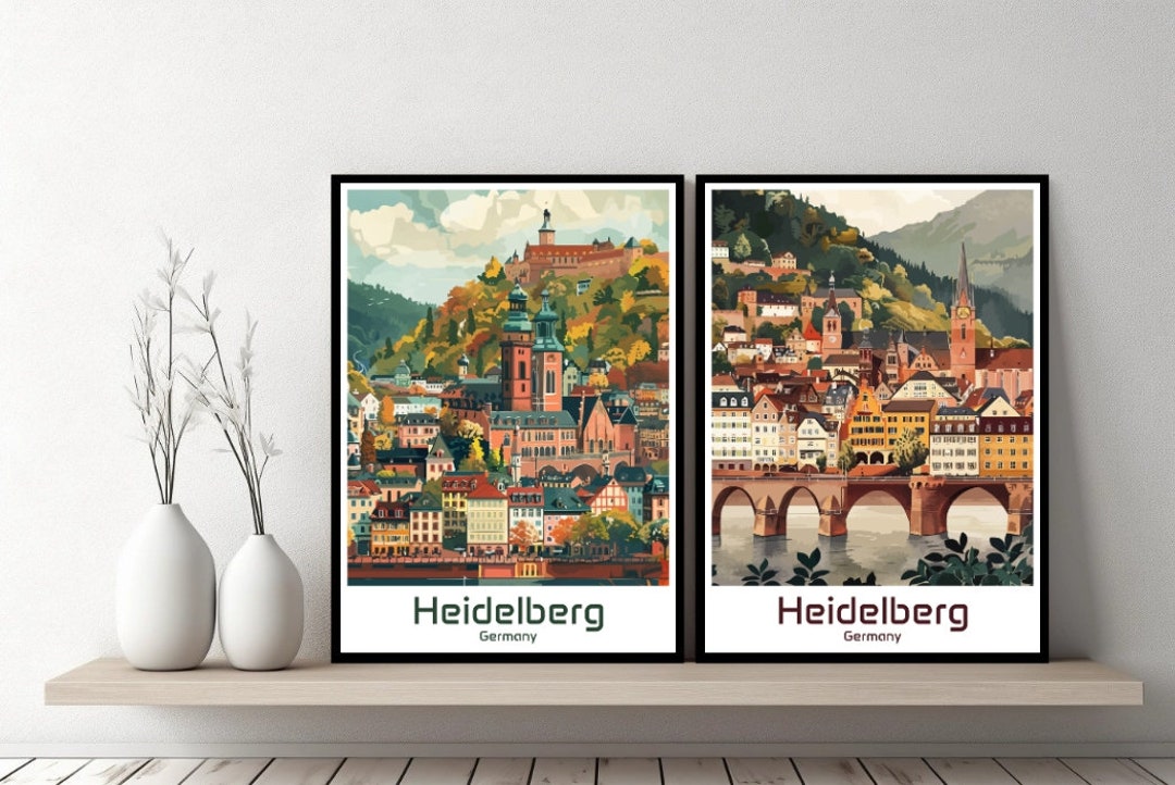 Heidelberg Germany Poster Travel Print Germany Heidelberg Canvas Poster ...