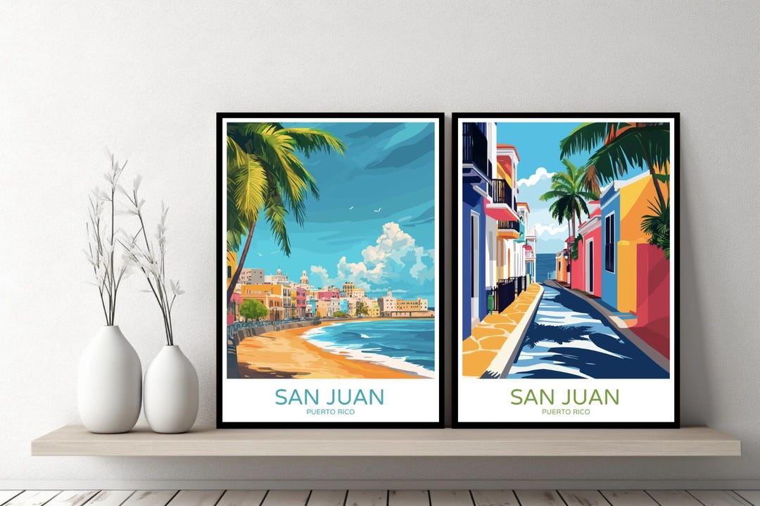 San Juan Puerto Rico Poster Travel Print San Juan Beach American Canvas ...