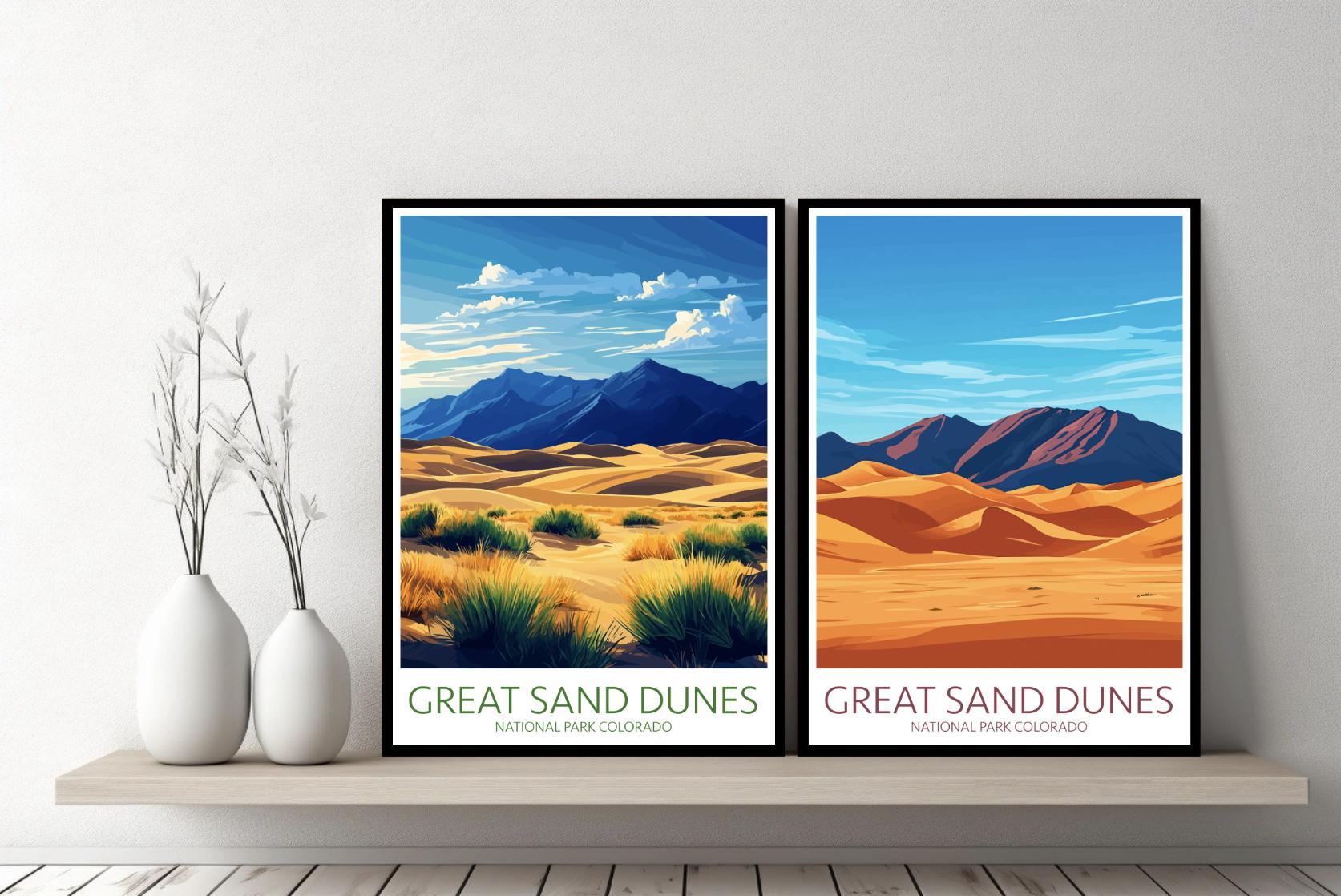 Great Sand Dunes National Park Poster Travel Print Denver Colorado ...