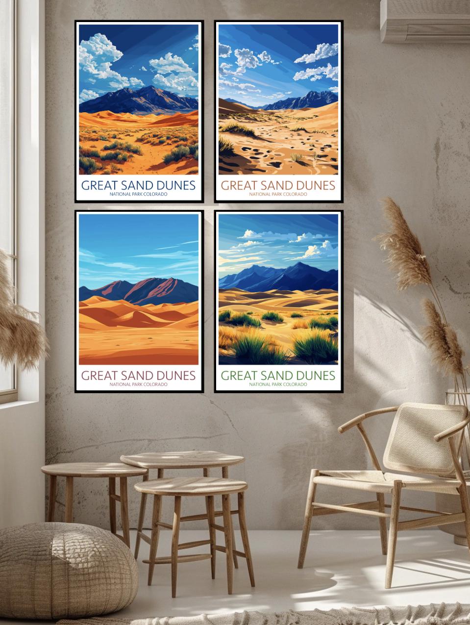 Great Sand Dunes National Park Poster Travel Print Denver Colorado ...