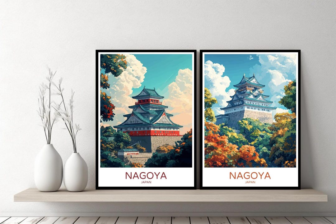 Nagoya Castle Japan Poster Travel Print Nagoya Castle Meijō Park Canvas ...