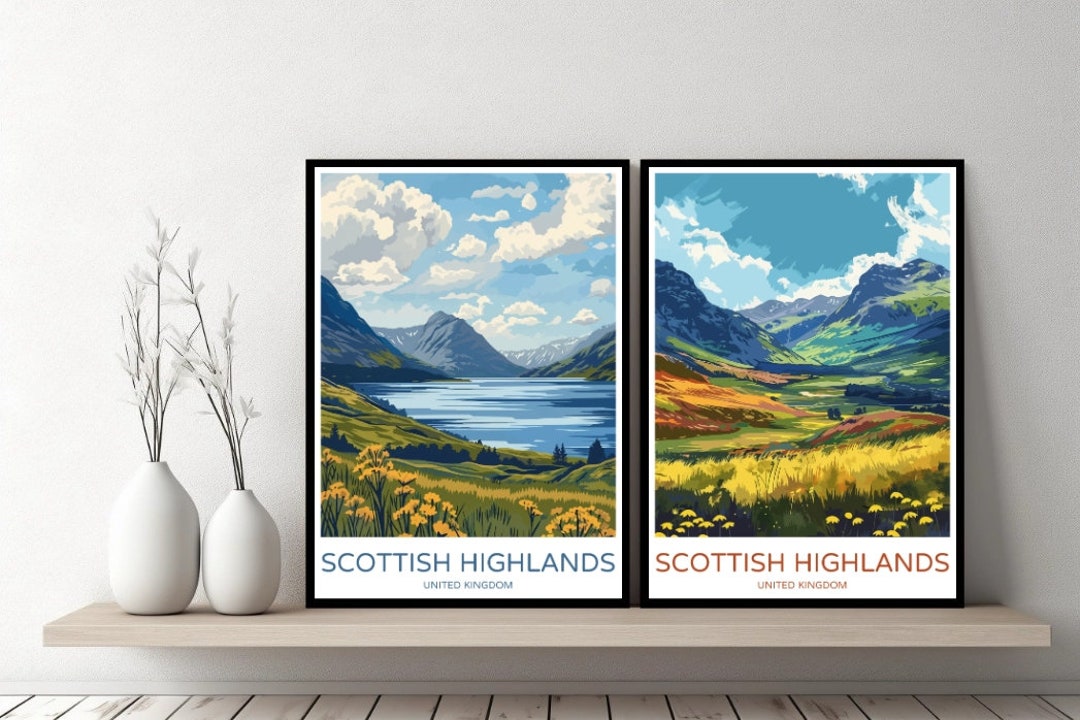 Scottish Highlands United Kingdom Poster Travel Print the Highlands ...