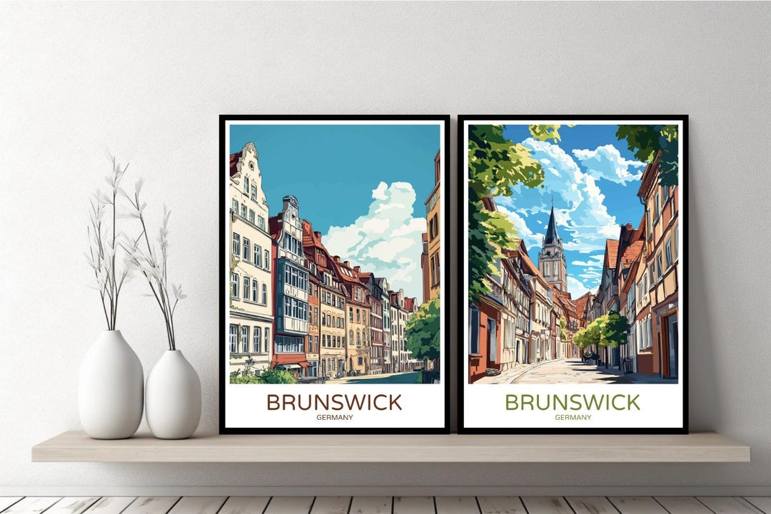 Brunswick Germany Poster Travel Print Brunswick Lower Saxony Oker ...