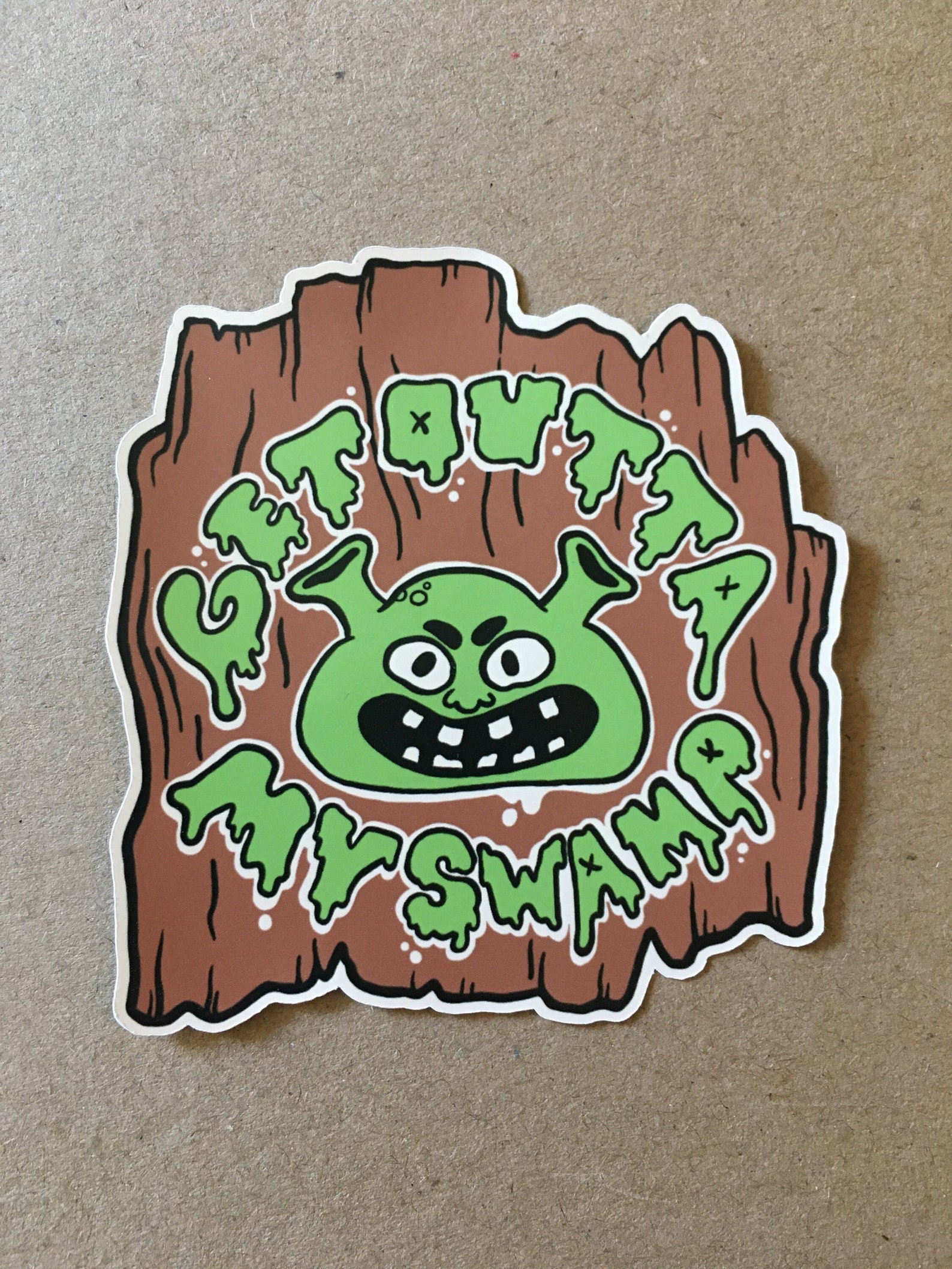 Get Outta My Swamp Shrek Beware Ogre Waterproof Art Stickers - Etsy