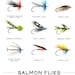 Salmon Fishing Flies Art Print: Watercolor Line Drawing (A3) - Etsy