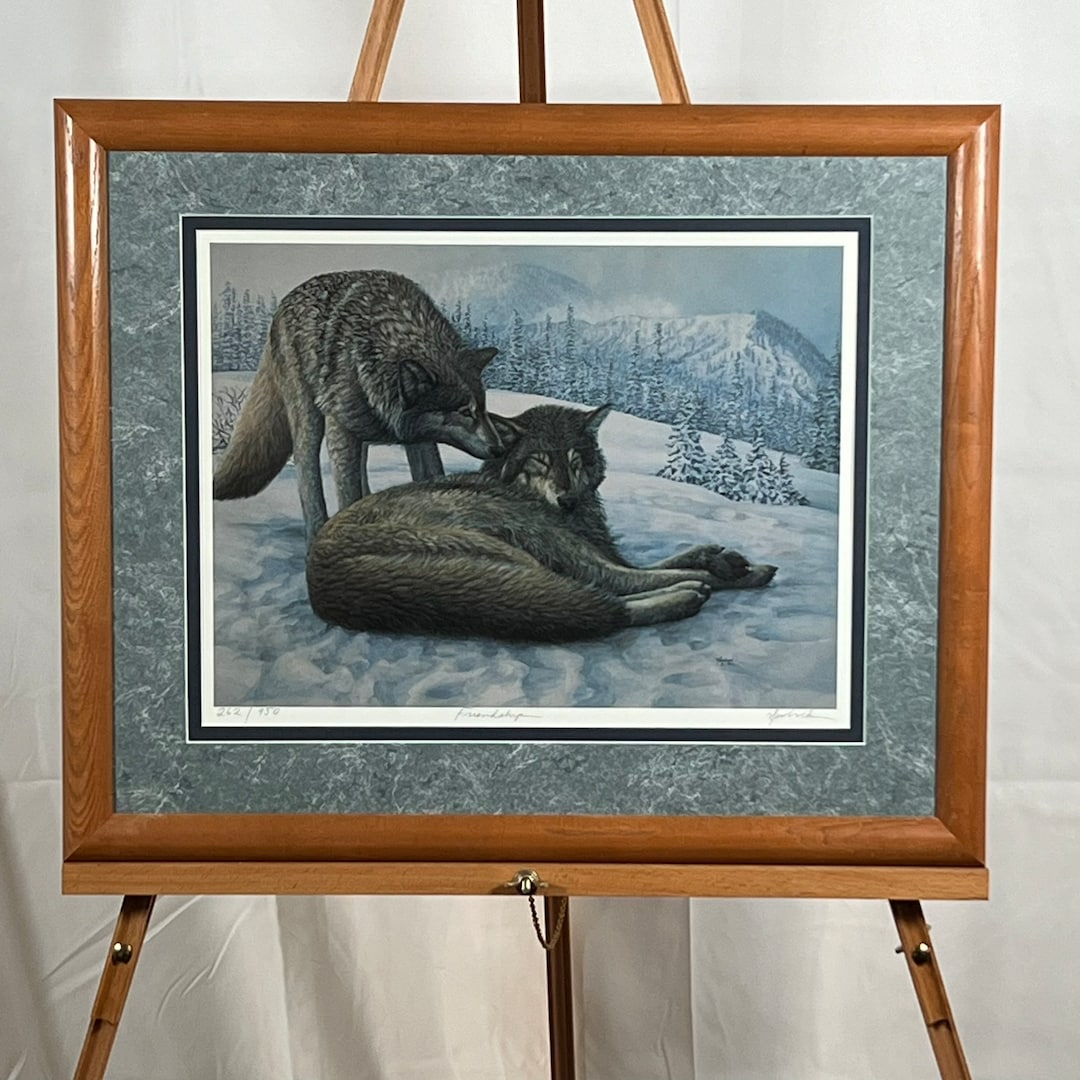 Ed Newbold "friendship" #262/950 Signed/numbered Print 1991 (wolves ...