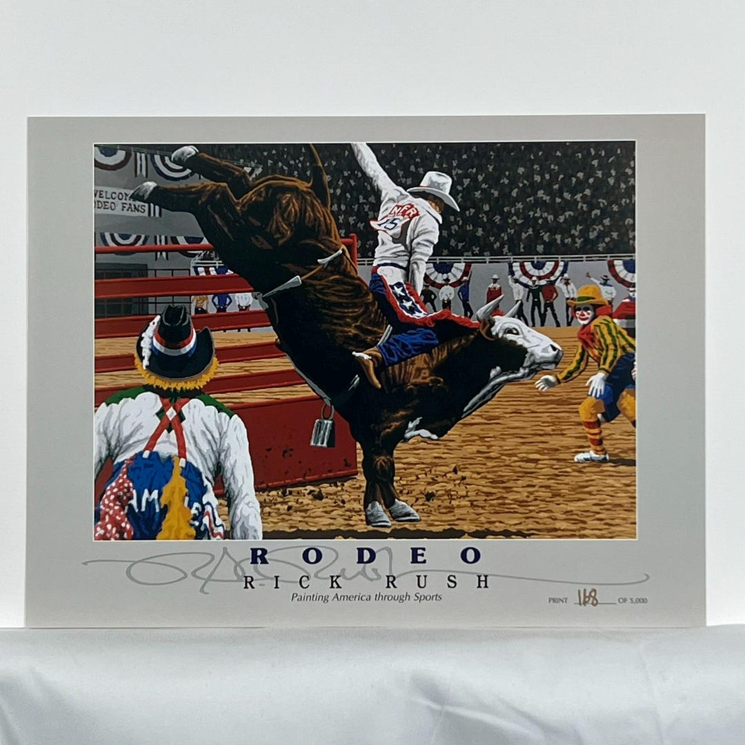 Rick Rush "rodeo" Limited Edition Vignette (cowboy, Bull Riding) Rodeo ...