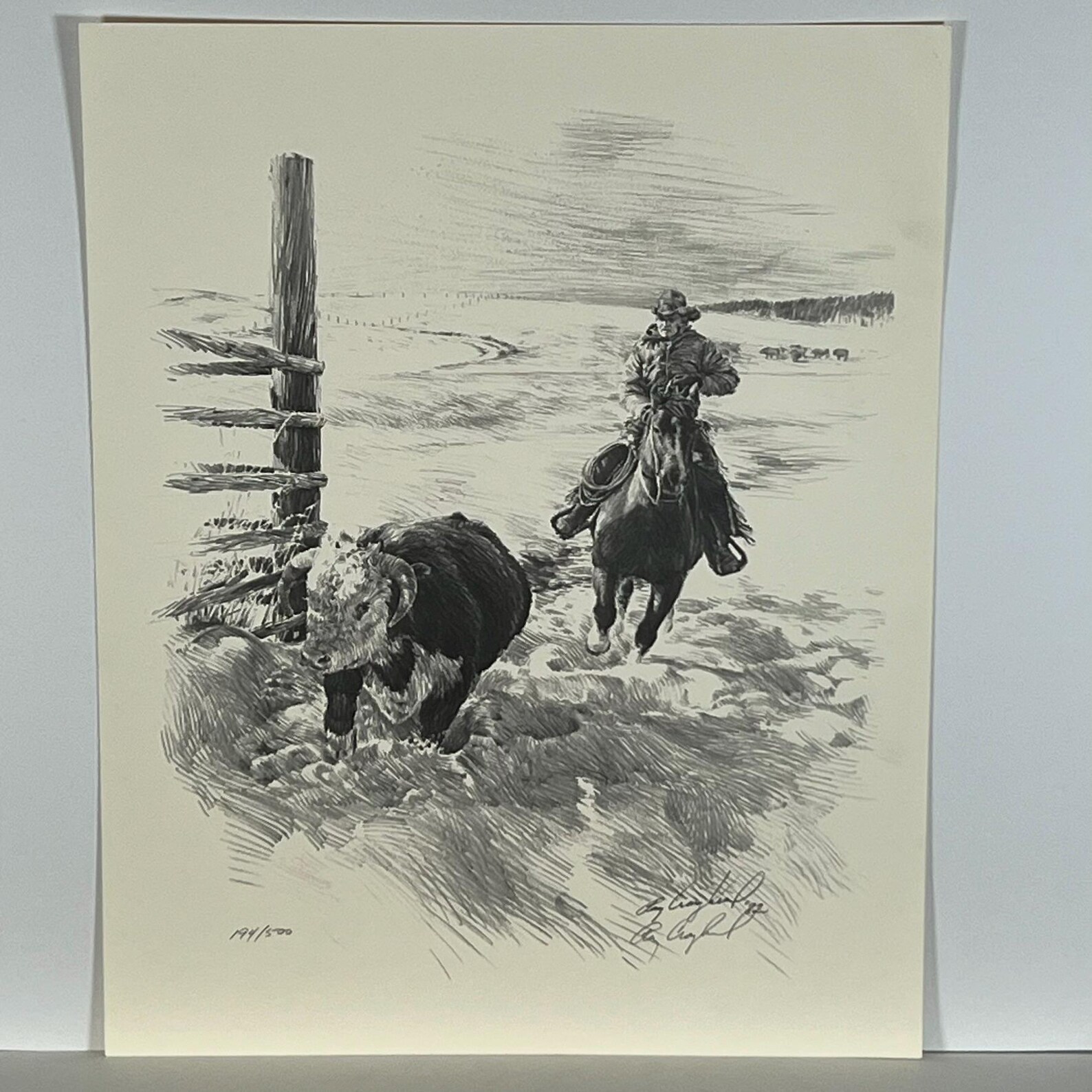 Ray Craighead "cowboy and Steer" Limited Edition Print, Western Theme ...