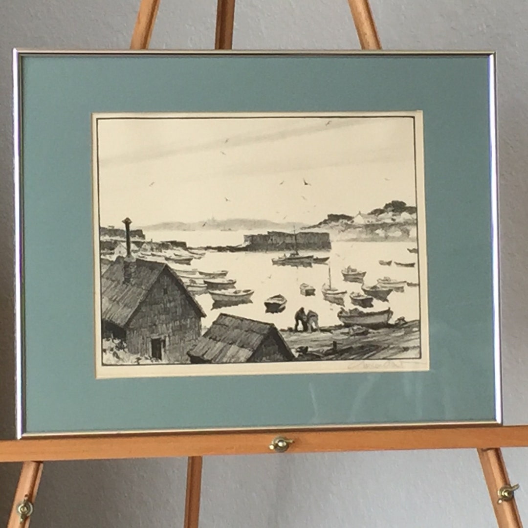 Gordon Grant "inlet" Print Signed (nautical, Boats, Sailboats, Island ...