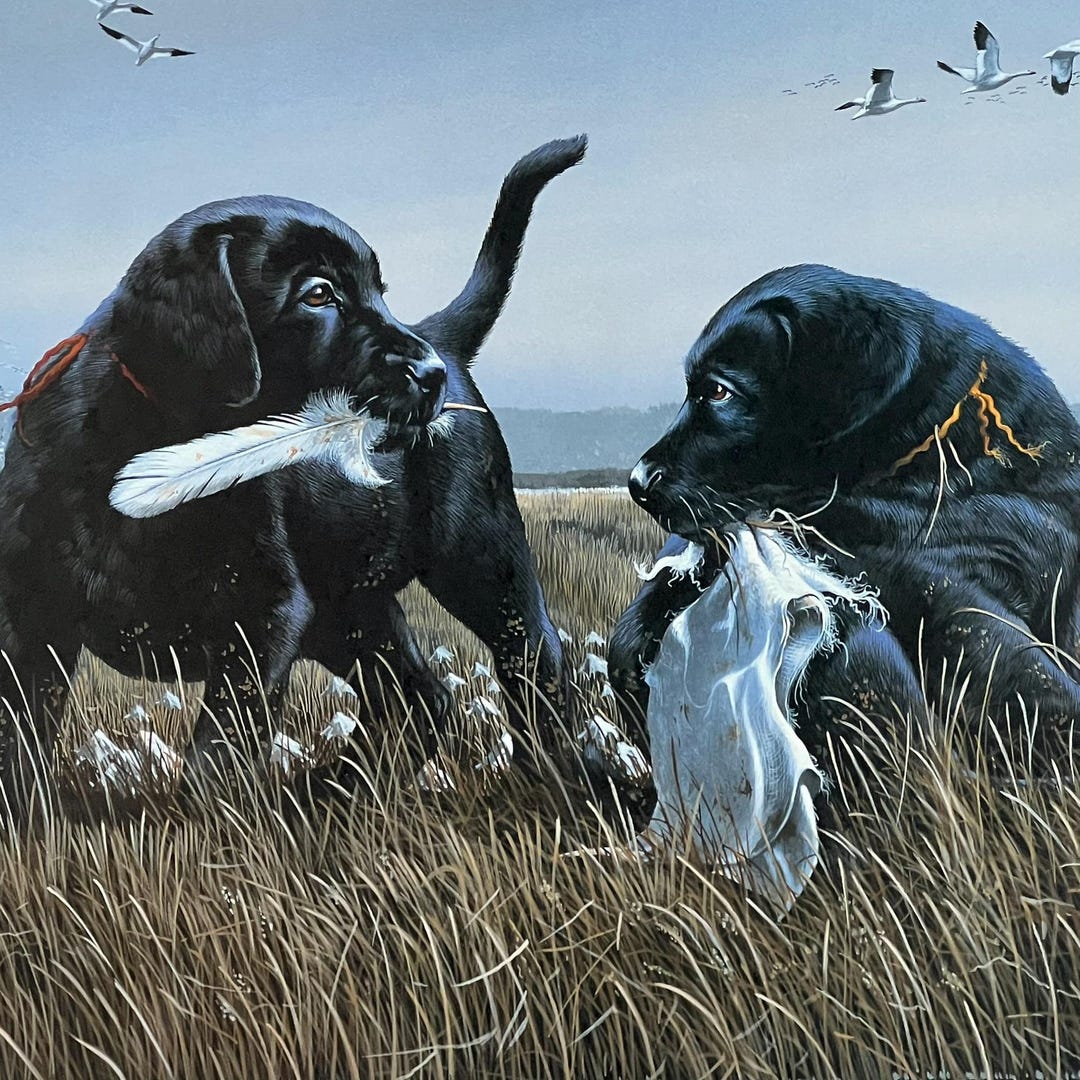 Phillip Crowe "big Al and Baby Face" Limited Edition Print, Lab Puppies ...