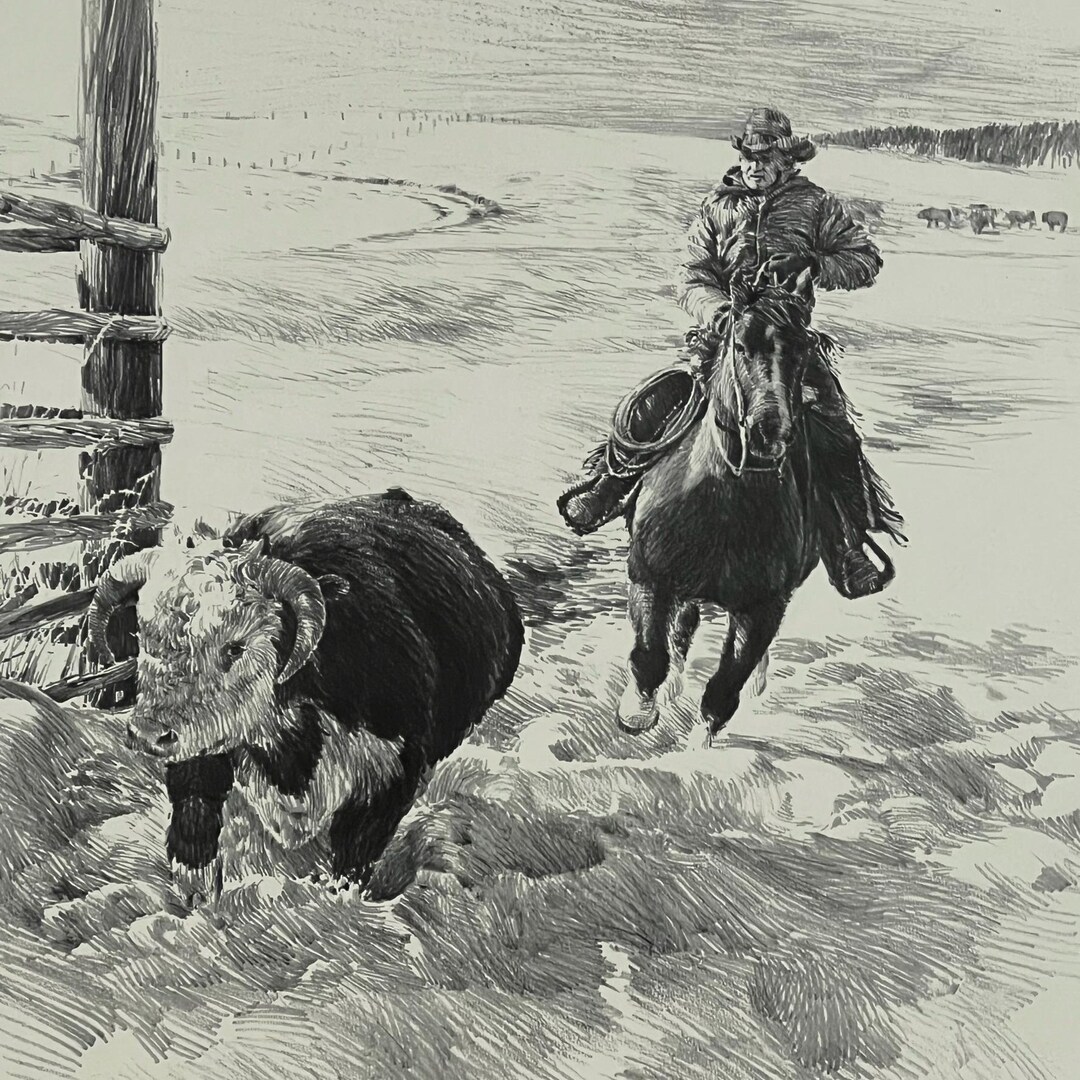 Ray Craighead "cowboy and Steer" Limited Edition Print, Western Theme ...