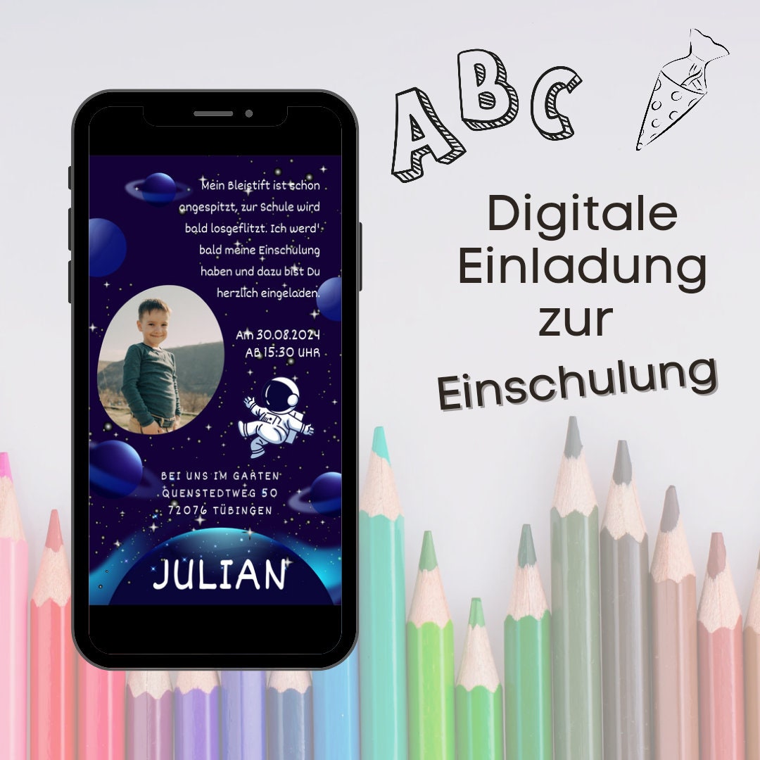 Rocket Enrollment Digital Invitation | Outer Space | Ecard Enrollment ...