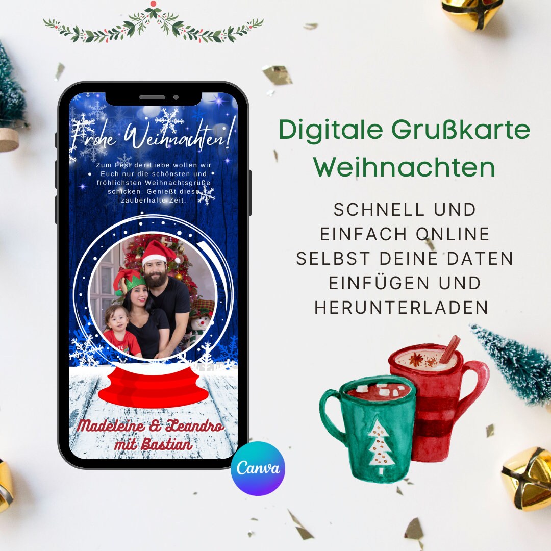Digital Christmas Card Wood | Christmas Personalized | Christmas Card ...