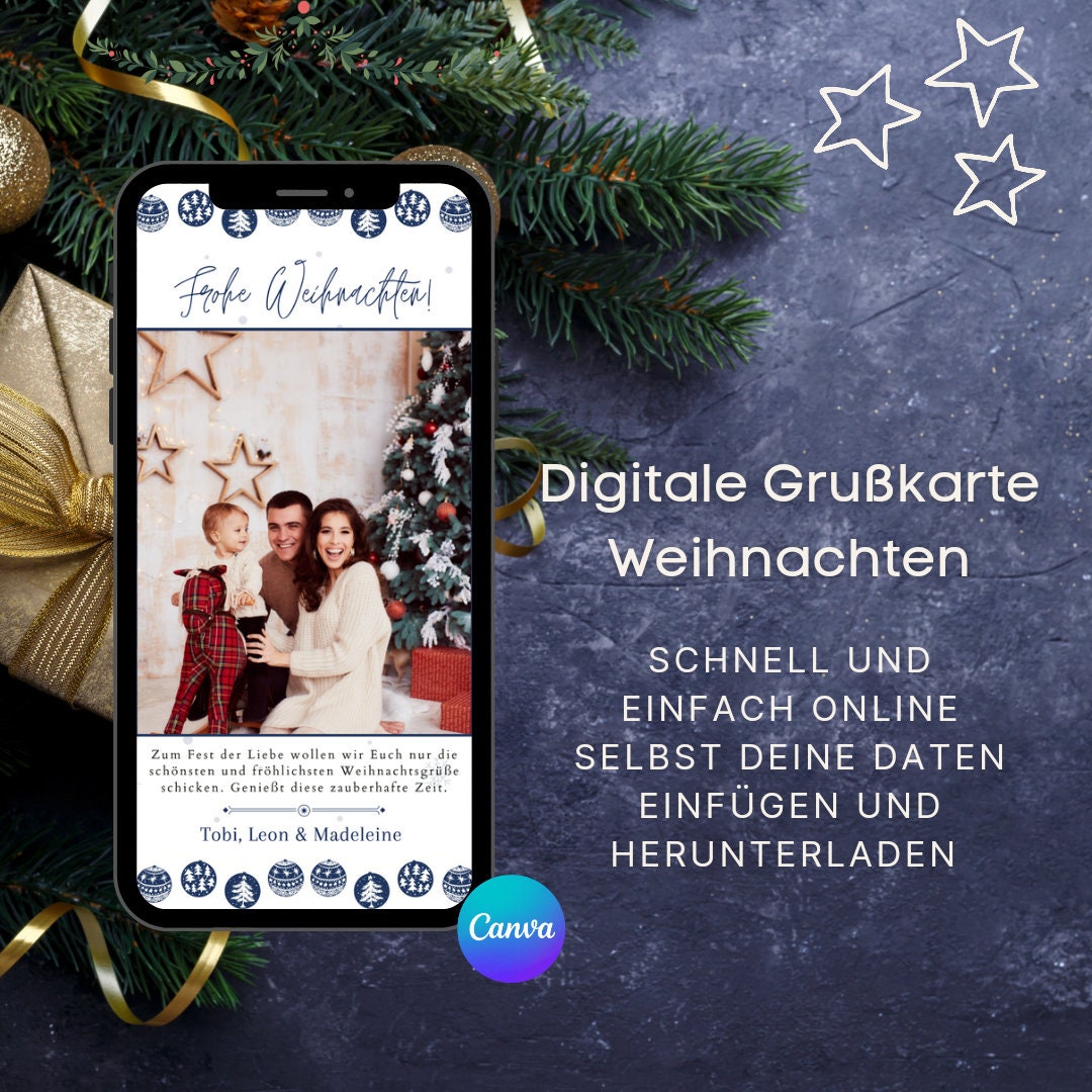 Digital Christmas Card Wood | Christmas Personalized | Christmas Card ...