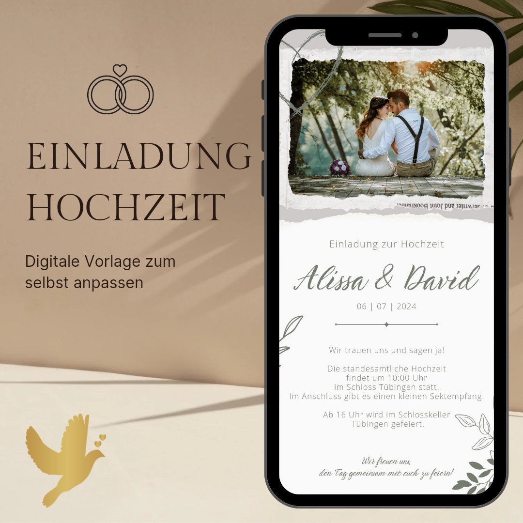 Digital Wedding Invitation With Photo Template | Ecard Wedding ...