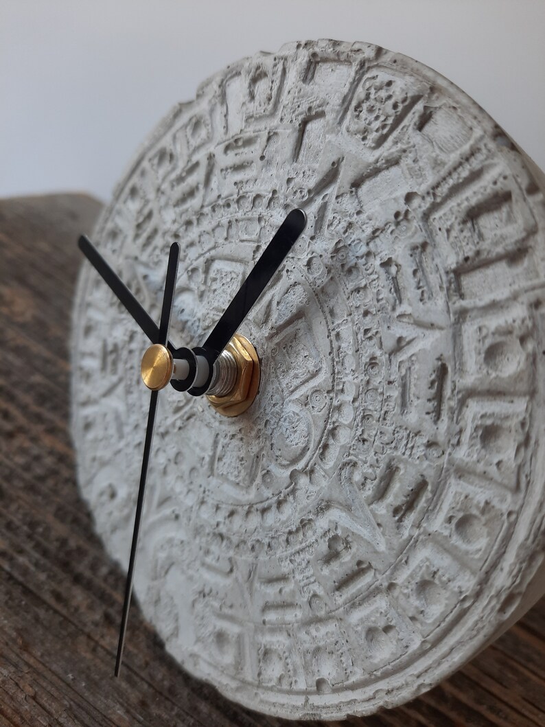 Gray Concrete Clock Aztec-inspired Design Modern - Etsy