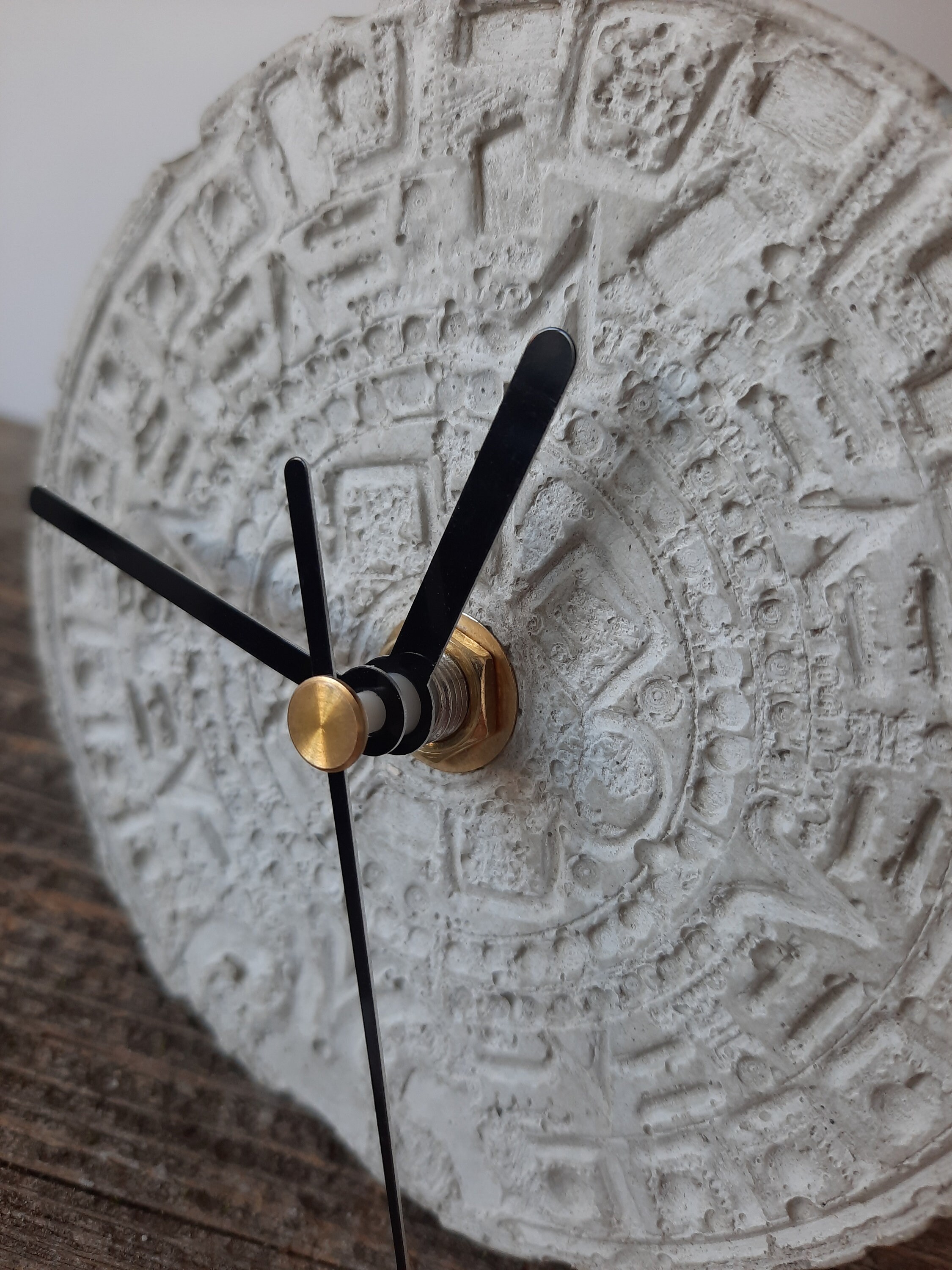 Gray Concrete Clock Aztec-inspired Design Modern - Etsy