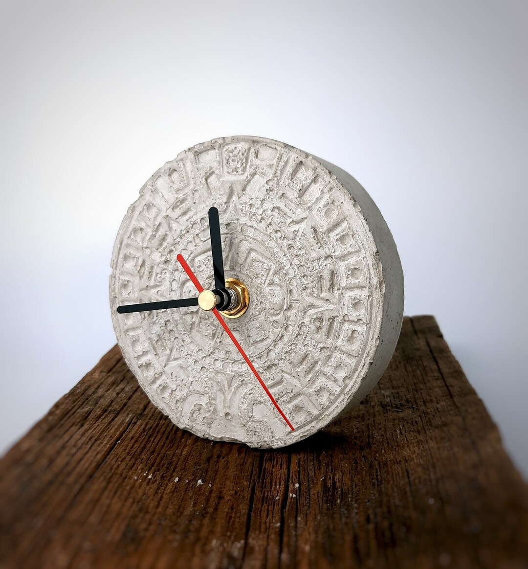 Concrete Aztec Clock. Handcrafted Modern Loft Wall Clock for ...