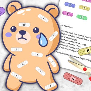 Number Counting and Shape Matching Bandage Craft for Kids Printable ...